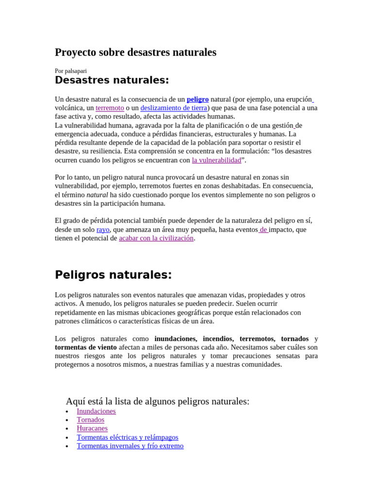 proyecto completo sobre desastres naturales | PDF | Ciclones tropicales ...
