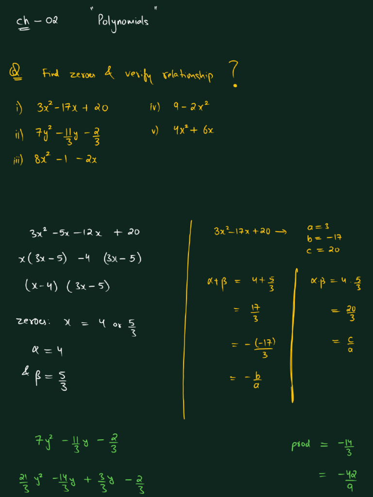 Basics CH 02 Polynomials | PDF