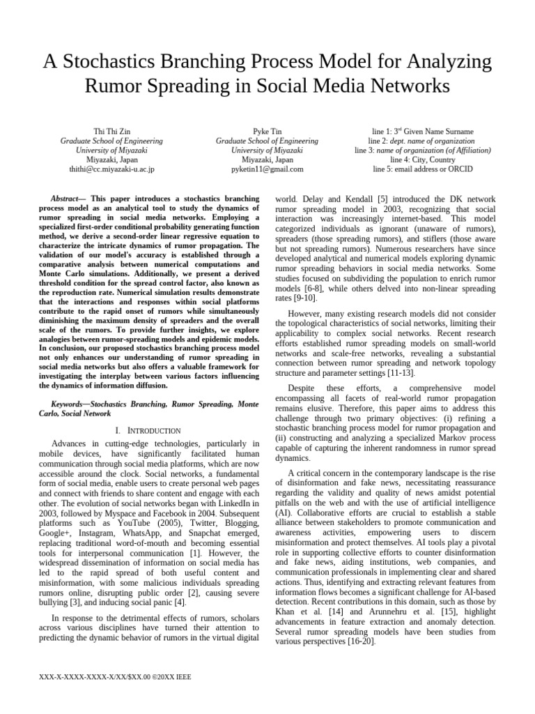 A Stochastics Branching Process Model - Formatted | PDF | Social Media | Popular Culture & Media ...