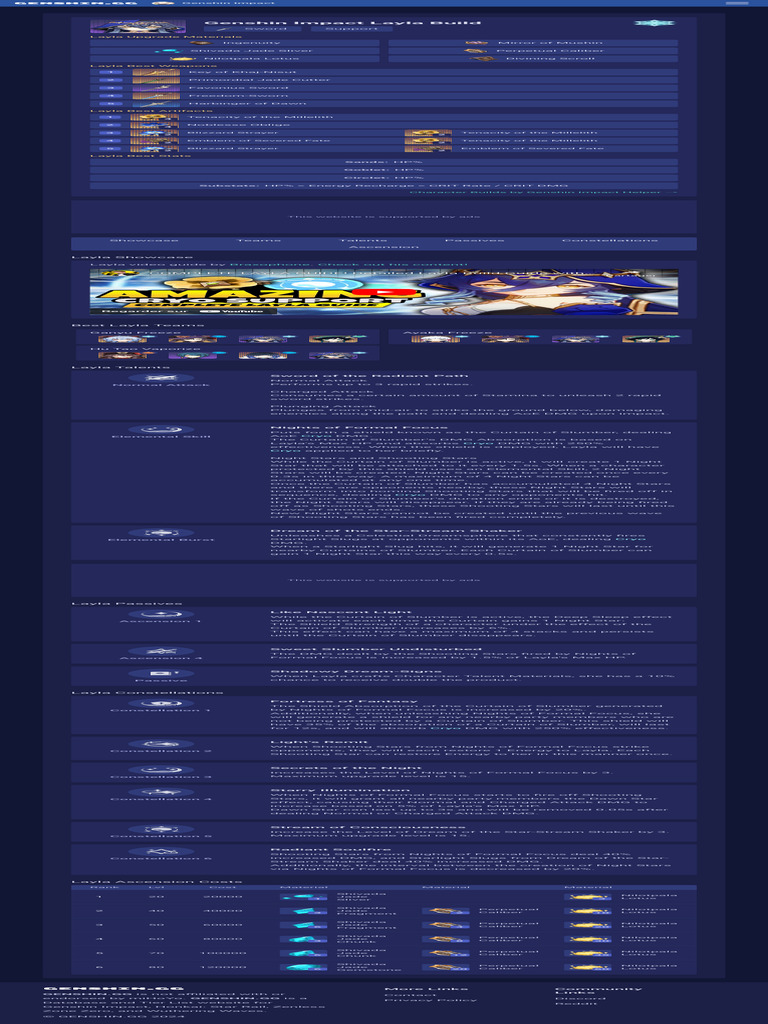 Genshin Impact Layla Build - Genshin.gg | PDF