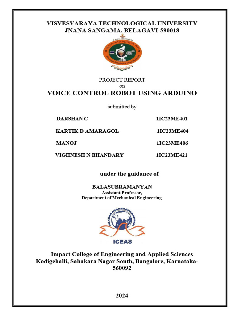VOICE control Road | PDF | Arduino | Robotics