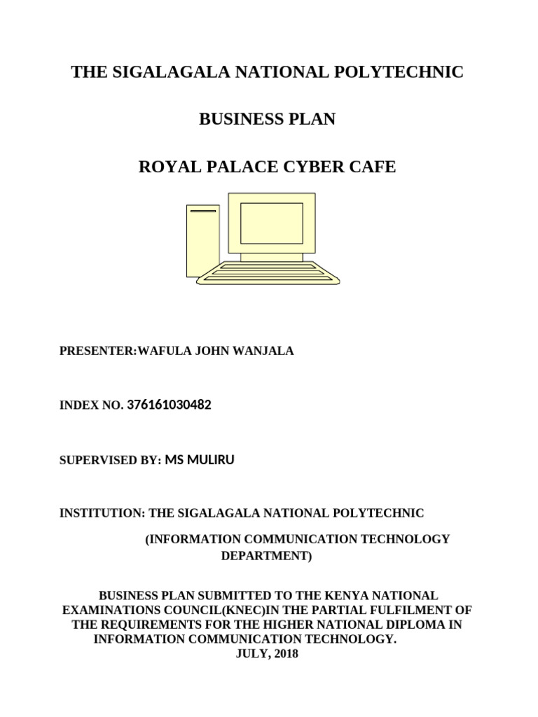Royal Palace Cyber Café Business Plan | PDF | Employment | Pricing