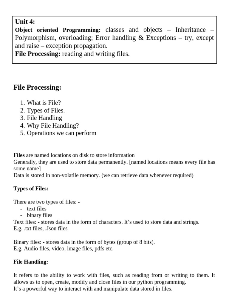 unit - 04(File Processing) | PDF | Computer File | Filename unit - 04(File Processing) | PDF | Computer File | Filename