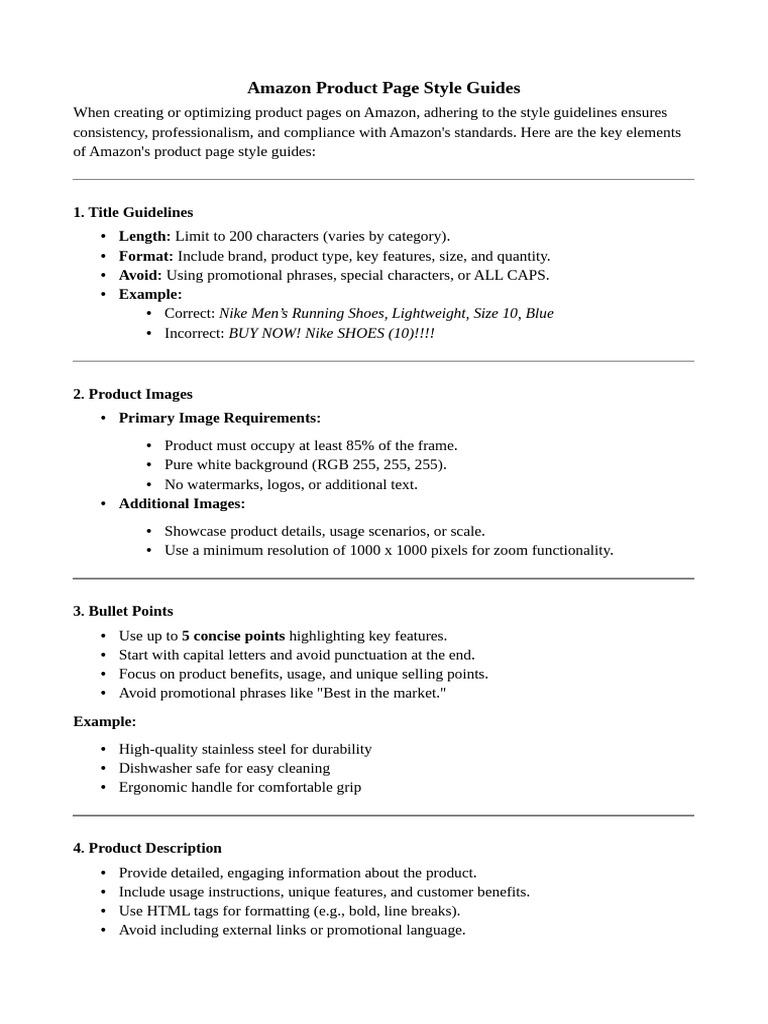 Amazon Product Page Style Guides | PDF | Brand