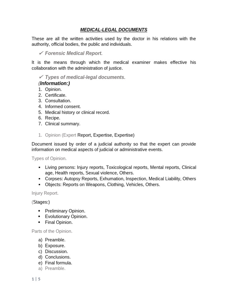 Medical-Legal Documents | PDF | Medical Record | Medicine