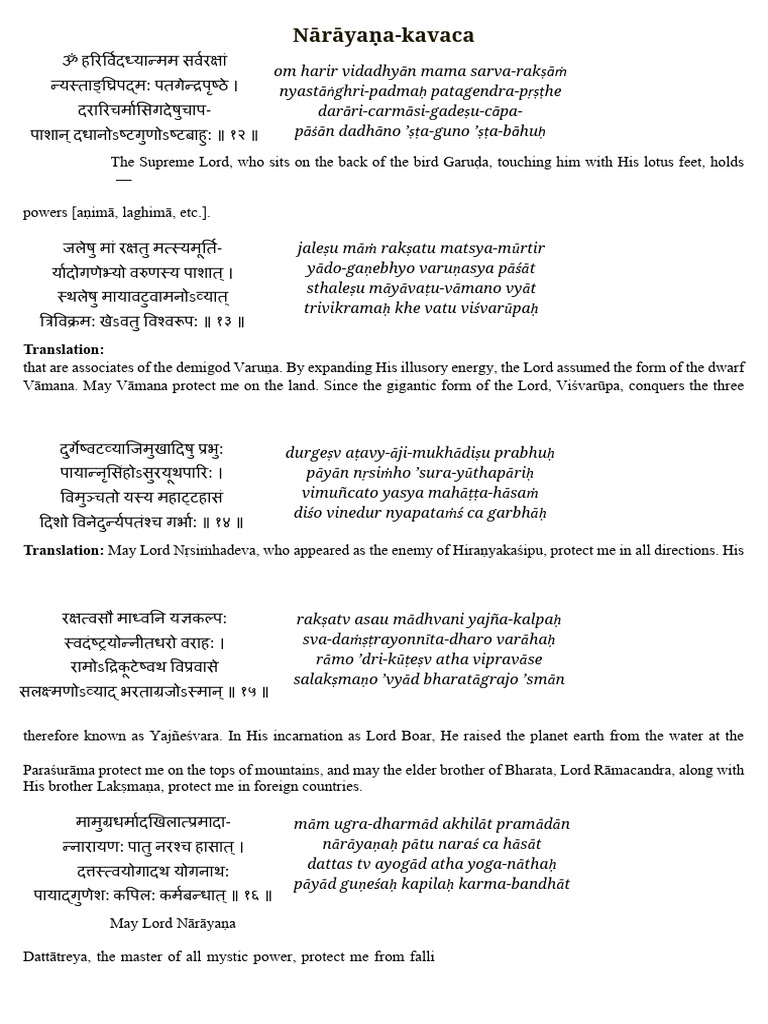 Narayan kavach | PDF | Bhagavan | Indian Religions