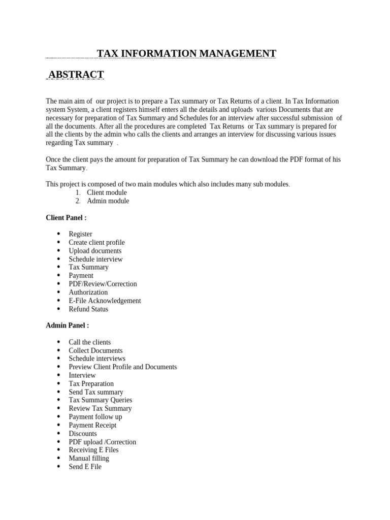 Tax Management System Guide | PDF | Microsoft Sql Server | Computer ...