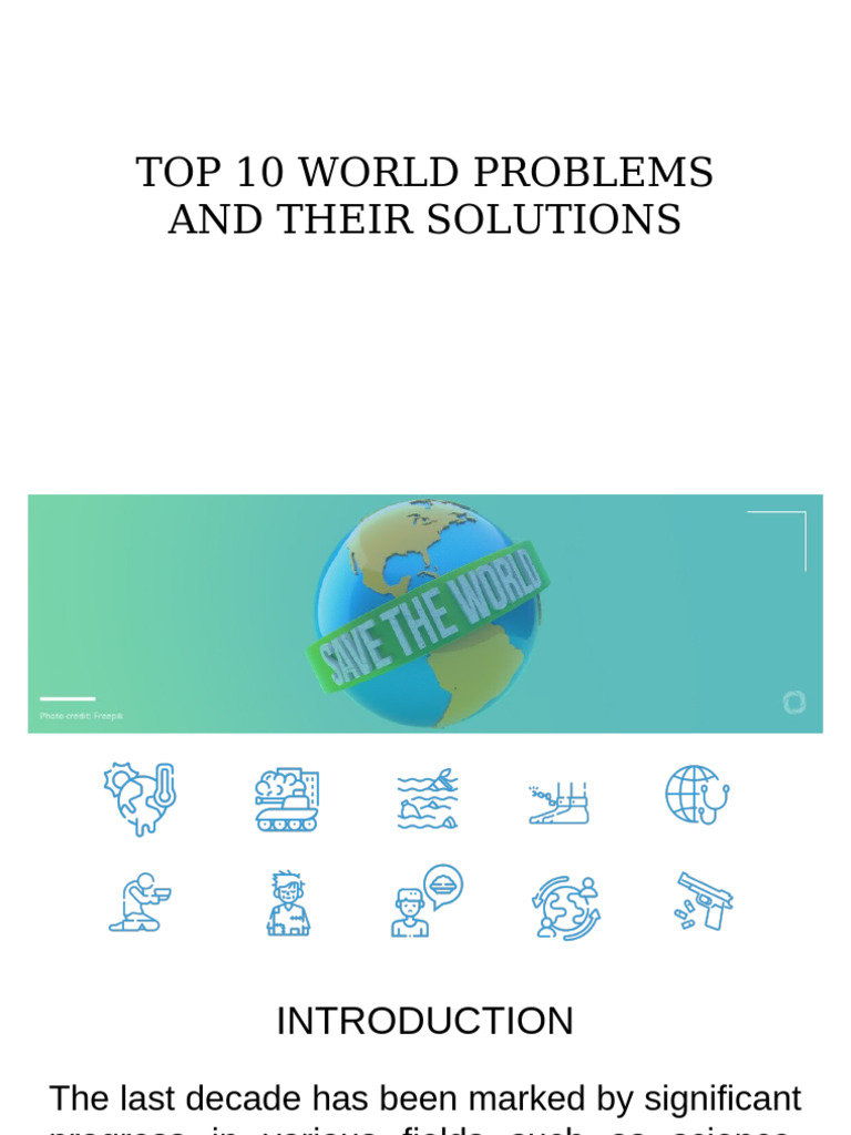 Top 10 World Problems and Their Solutions | PDF | Poverty | Poverty ...