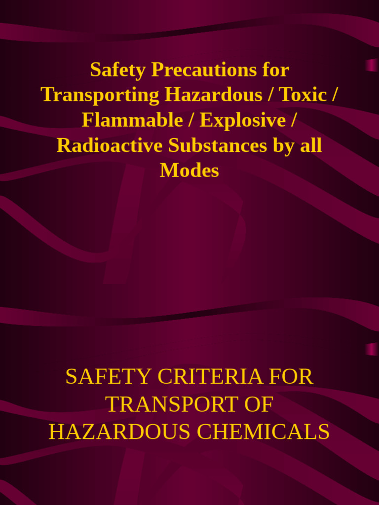 Hazardous Materials Transport Safety Guide | PDF | Dangerous Goods ...