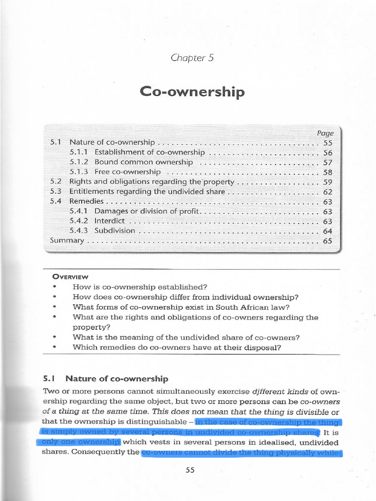 Chapter 5 Co Ownership | PDF
