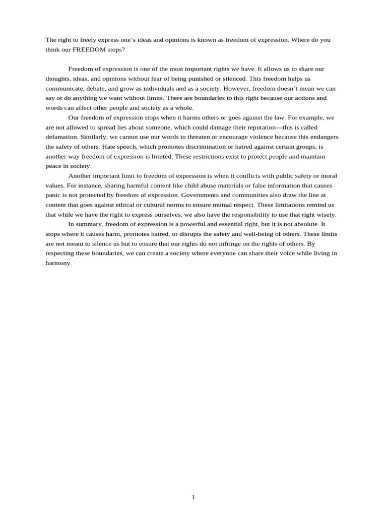 The Right To Freely Express One | PDF