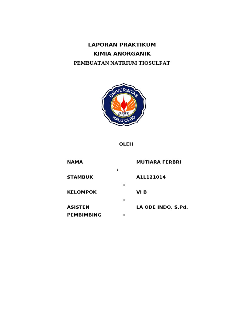 Pembuatan Natrium Tiosulfat dalam Praktikum | PDF