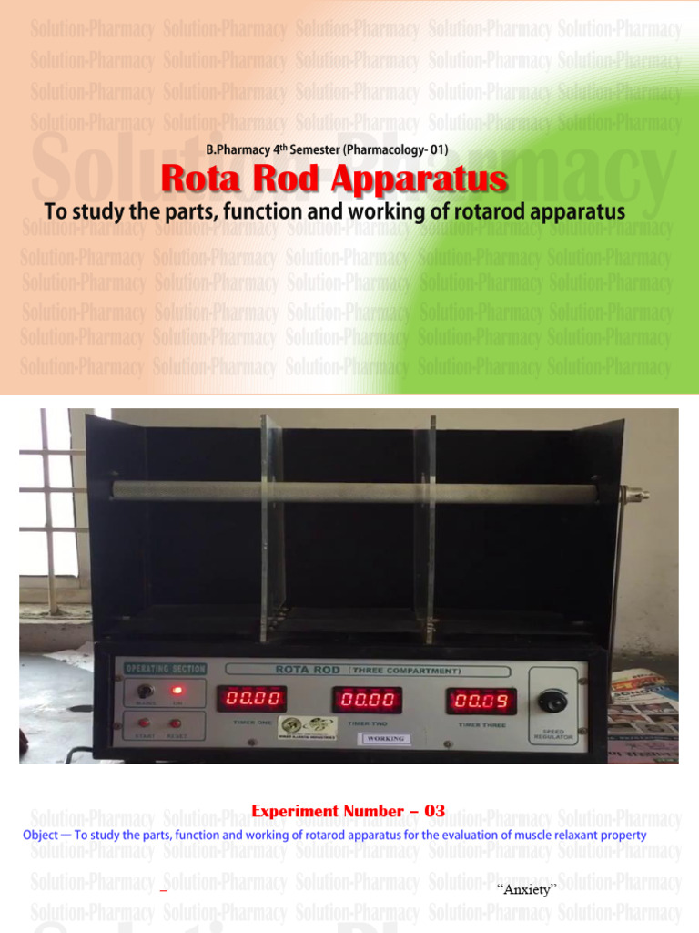 Rotarod Apparatus | PDF | Timer | Anxiety