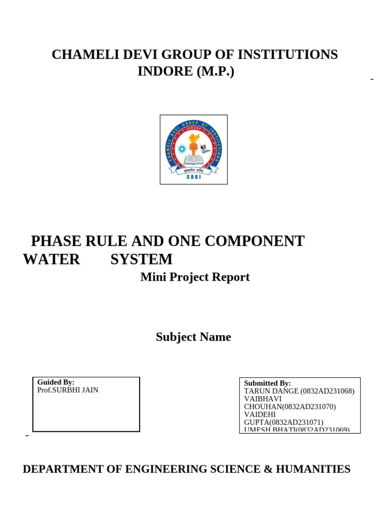 phase rule reportmeee | PDF | Phase (Matter) | Phase Diagram
