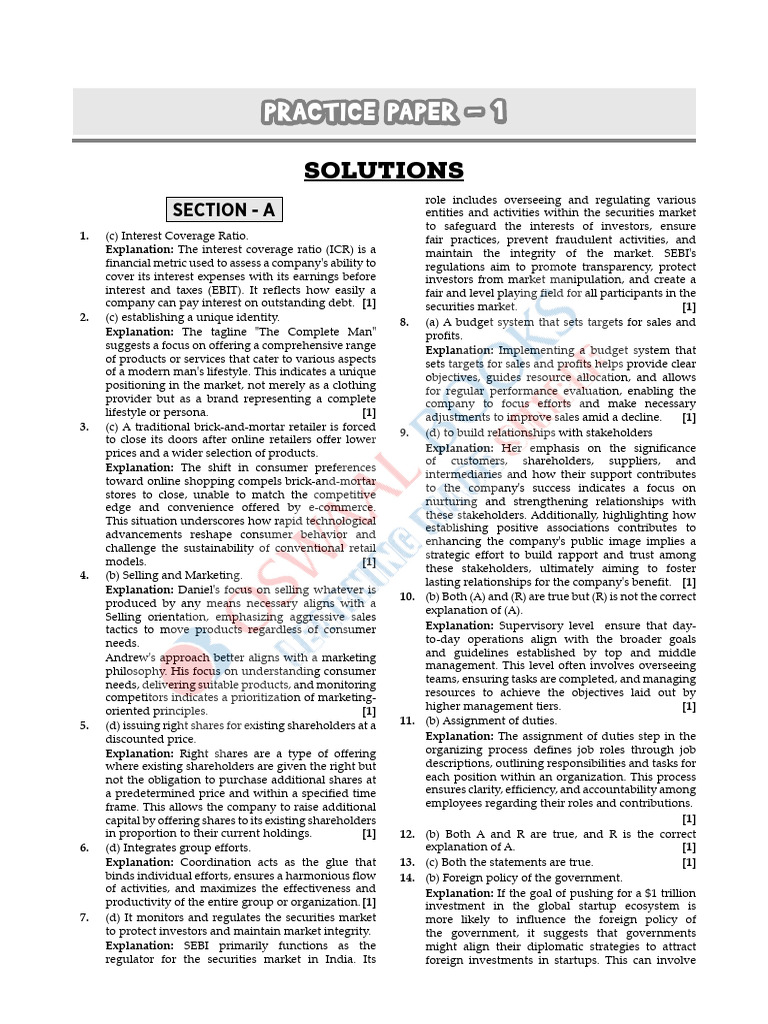 Https App - Oswaalbooks.com Download Sample-Qp Subsolution 967practice Paper-1 | PDF ...