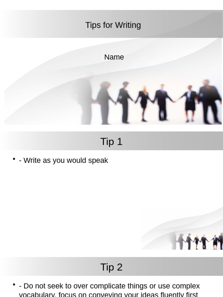 Tips For Writing Presentation | PDF