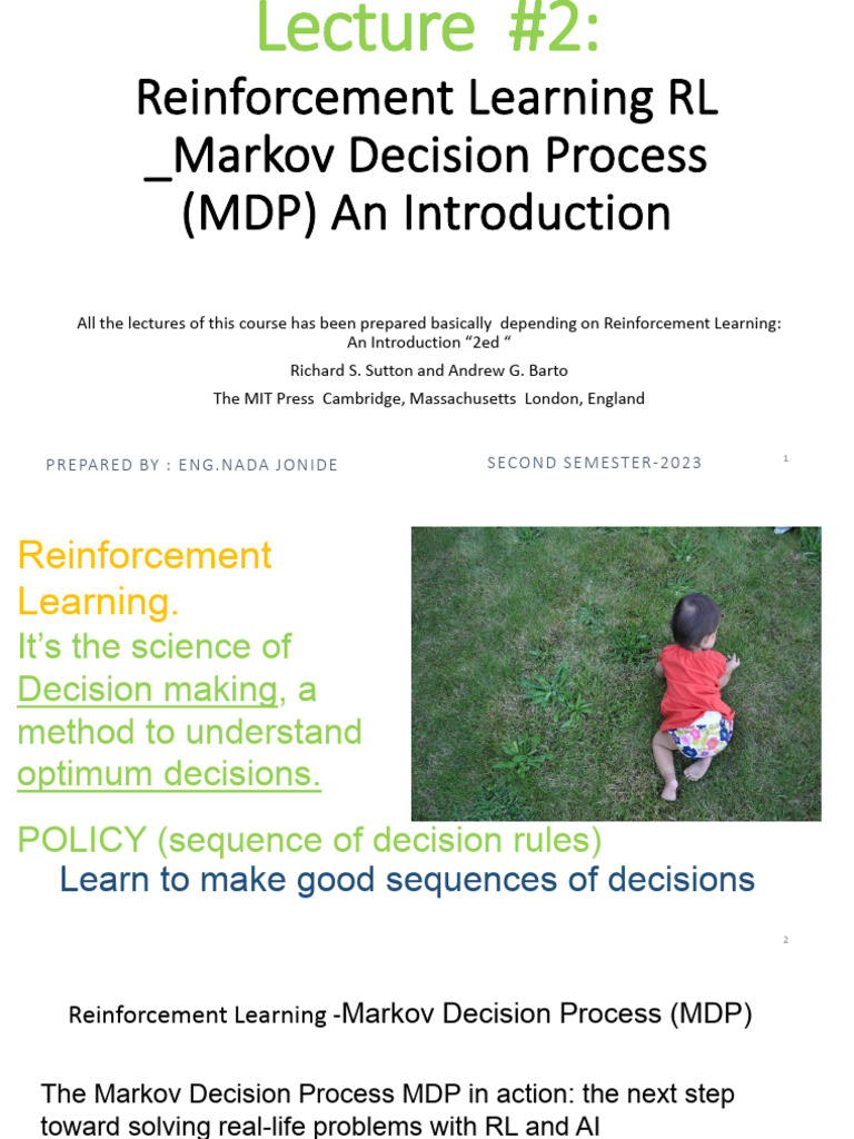 Lecture#2 - Markov Decision Process MDP An Introduction 2023 | PDF | Markov Chain | Statistical ...