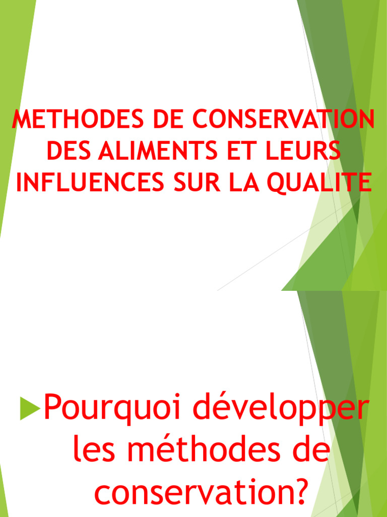 Méthodes de Conservation des Aliments | PDF | Nourritures ...
