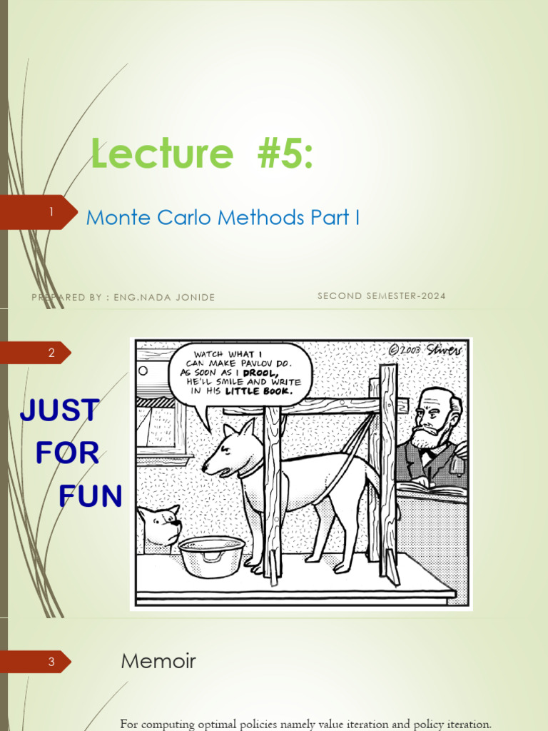 Lecture#5 Monte Carlo Methods Part I | PDF | Monte Carlo Method ...