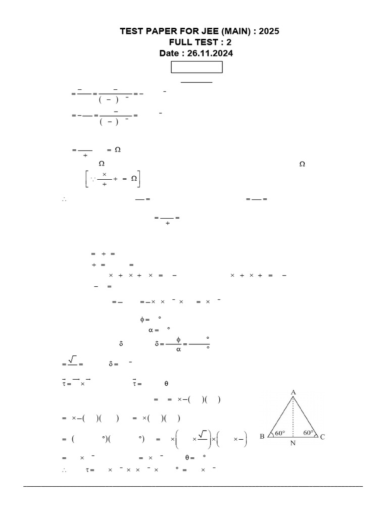 2_FST-1 JEE Main-2024 Dt. 26.11.2024_Hints & Sol.-1 | PDF | Coordination Complex | Chemistry
