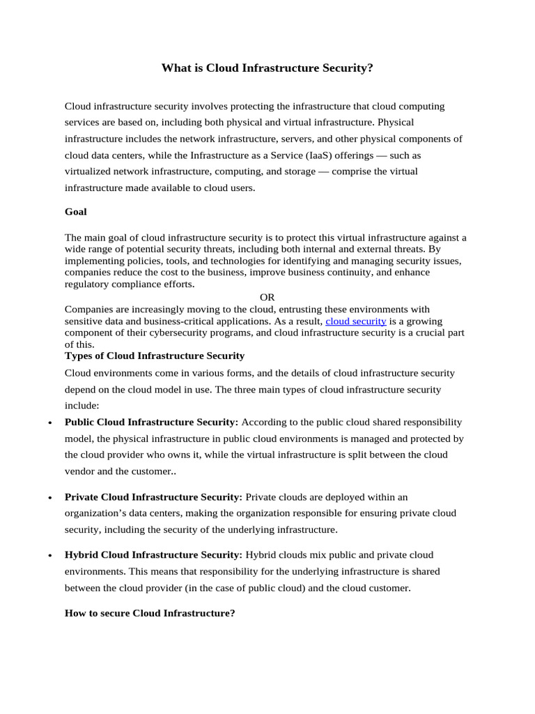What Is Cloud Infrastructure Security | PDF | Cloud Computing | Security
