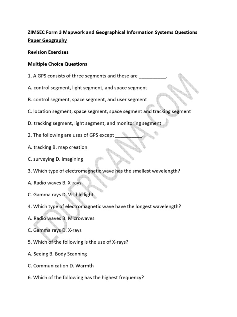 ZIMSEC Form 3 and O Level Mapwork and Geographical Information Systems ...