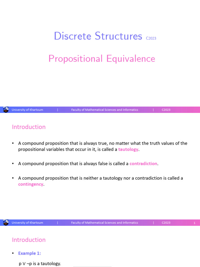 Propositional Equivalence | PDF | Formalism (Deductive) | Semantics