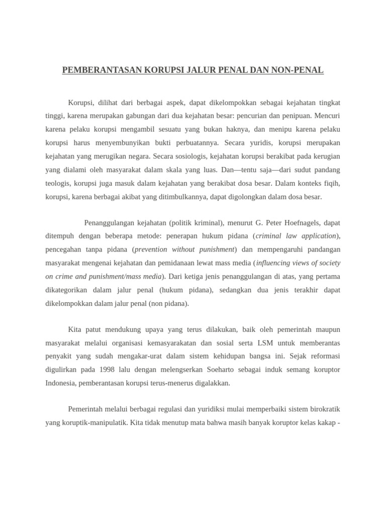 Strategi Pemberantasan Korupsi di Indonesia | PDF