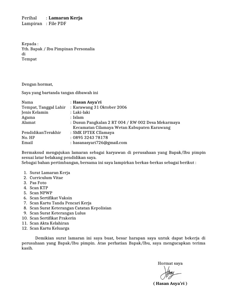 CV Hasan Asya'ri | PDF