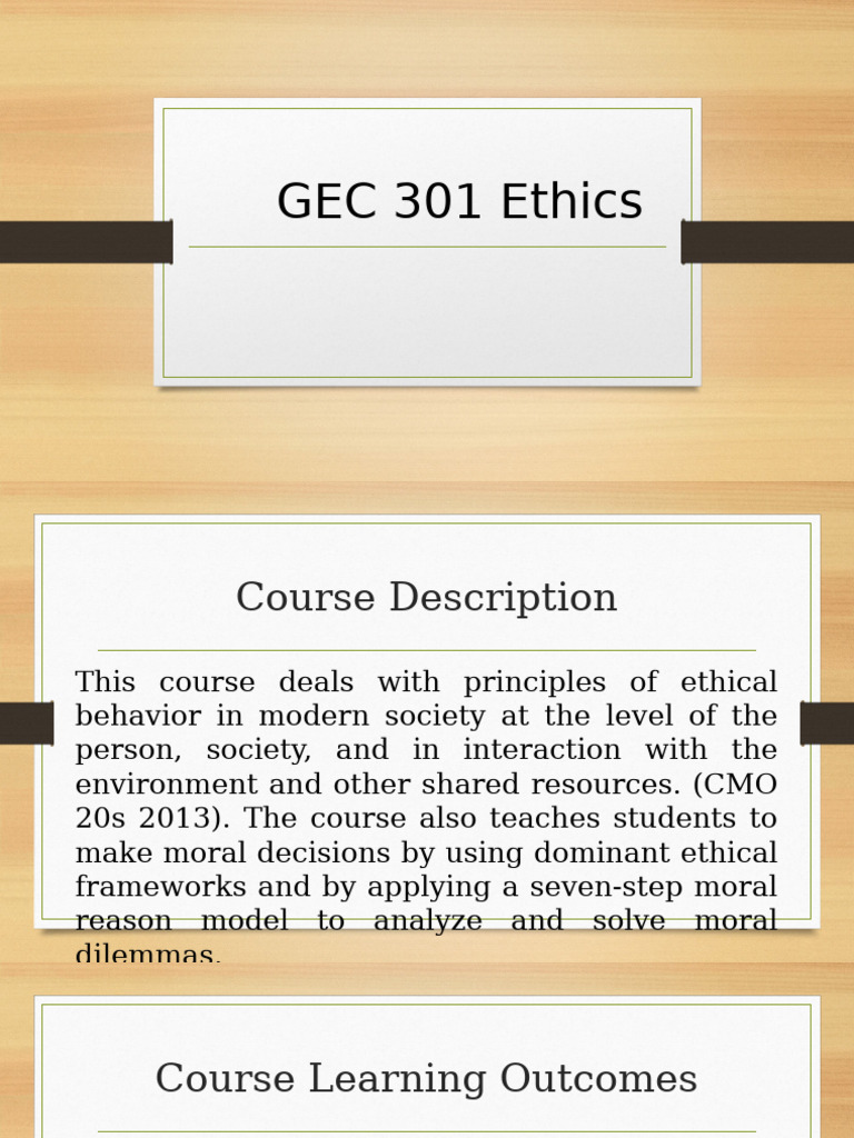 Lesson 1 Why Do You Need To Study Ethics and The Importance | PDF ...