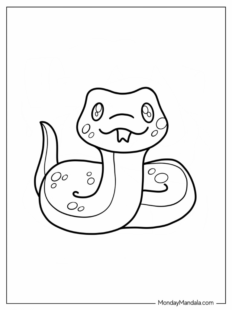 Snake Hissing Outline Coloring Sheet | PDF