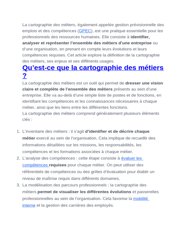 Cartographie des métiers et compétences | PDF | Gestion des ressources ...