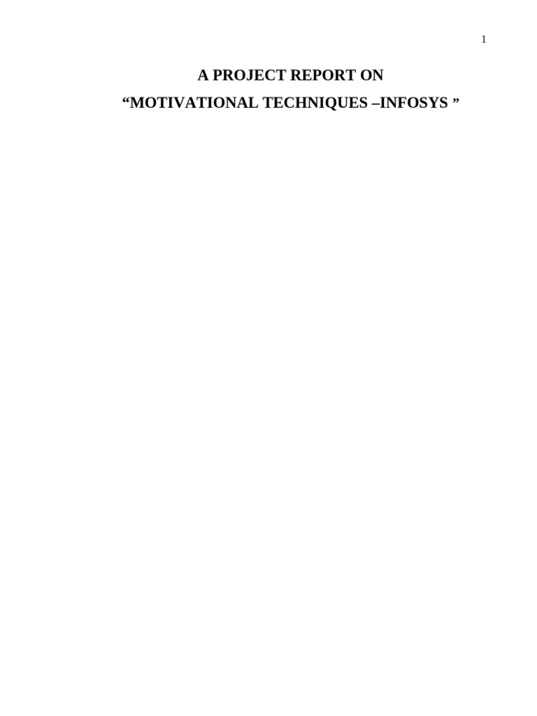 Infosys 1 | PDF | Incentive | Motivation