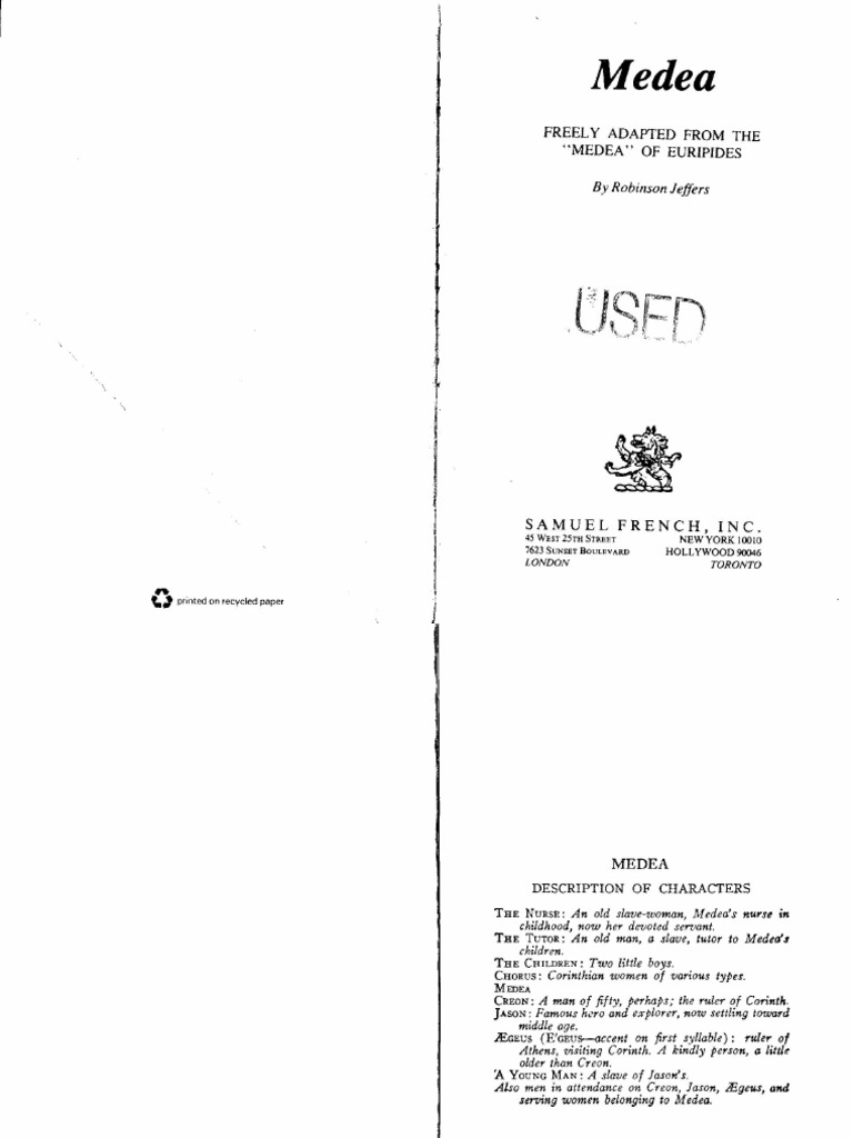 Medea Euripedes Jeffers | PDF
