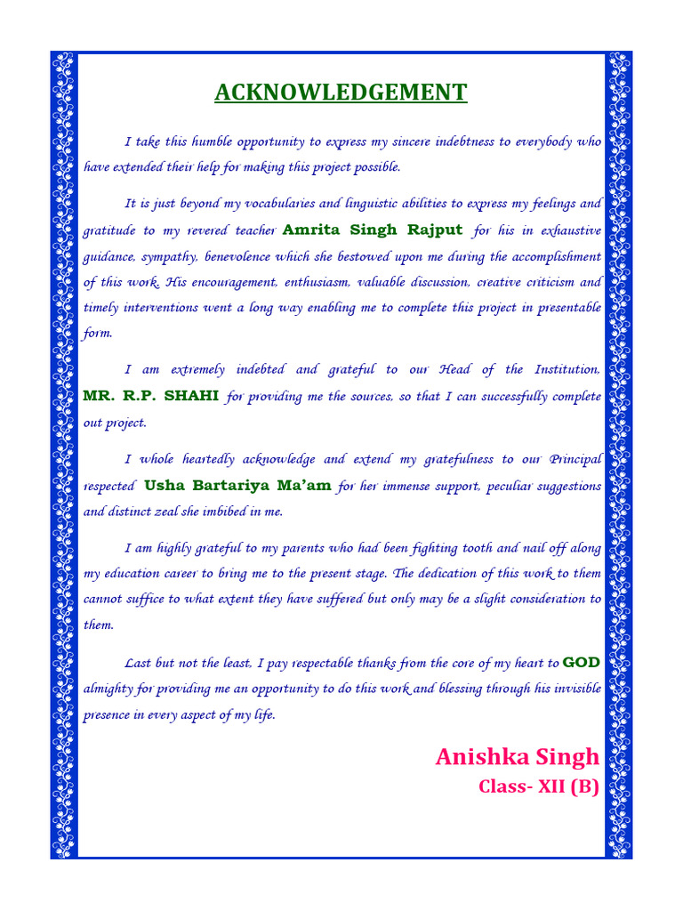 Acknowledgement | PDF