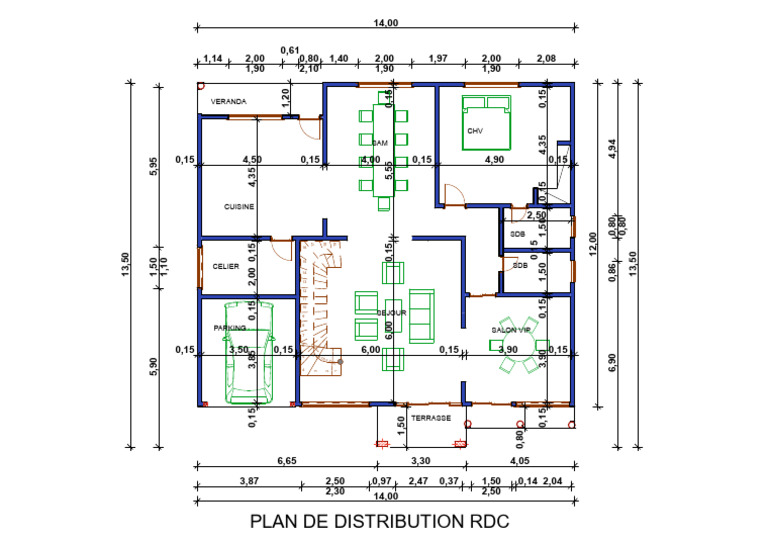 Plan de Distribution RDC: Veranda | PDF