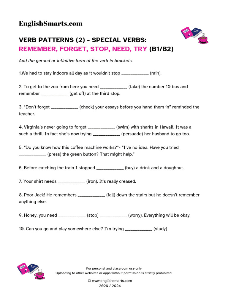 Verb Patterns 2 | PDF