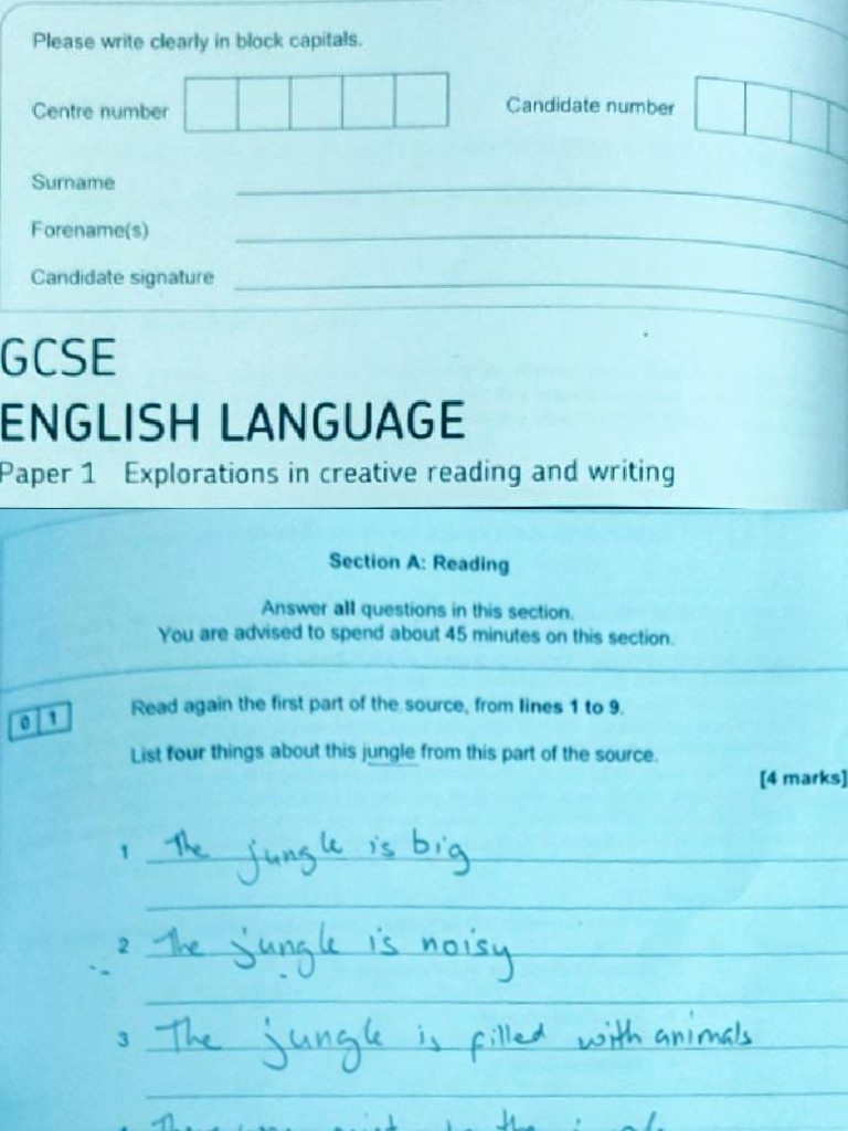 Nov 18-Eng Lan Paper 1 | PDF