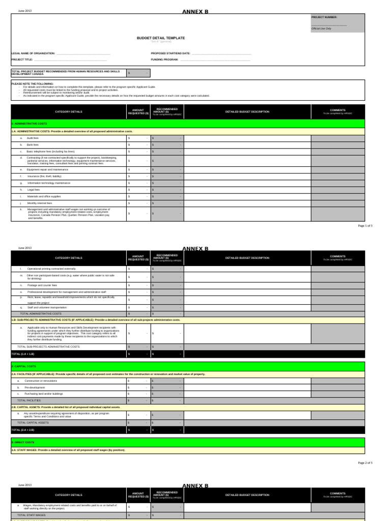 Budget Template Seta General | PDF | Expense | Employment
