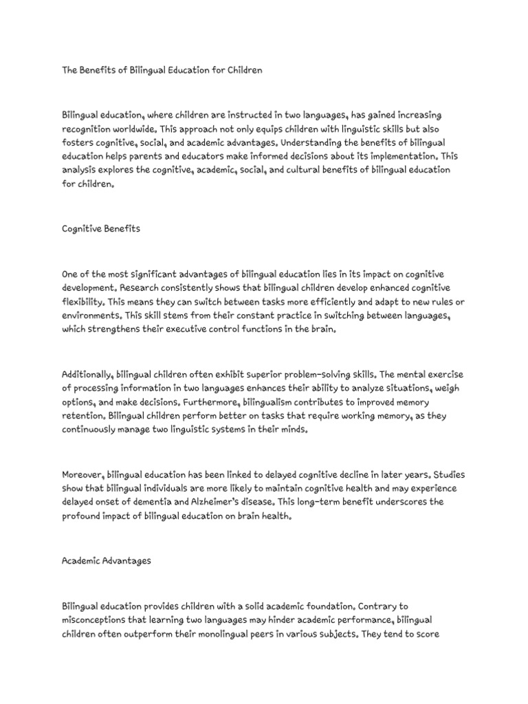 The Benefits | PDF | Multilingualism | Learning