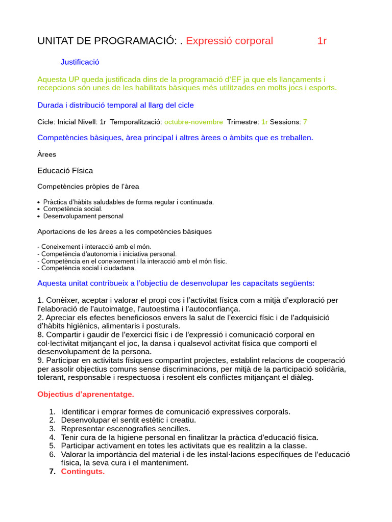 Unitat 3 Expressió Corporal | PDF