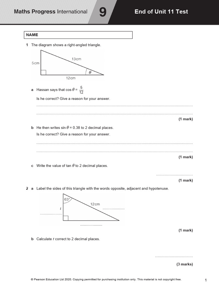 Unit 11 Test | PDF | Triangle Geometry | Euclidean Plane Geometry