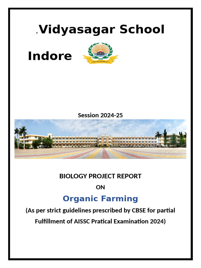 Organic Farming Project Report 2024-25 | PDF | Organic Farming ...