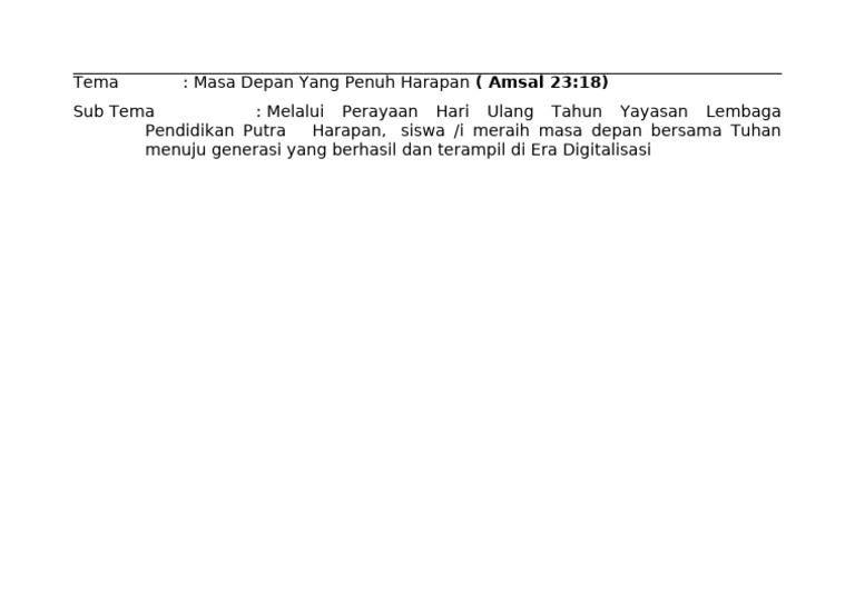 Tema Hut Ypph, 21 Des 2022 | PDF