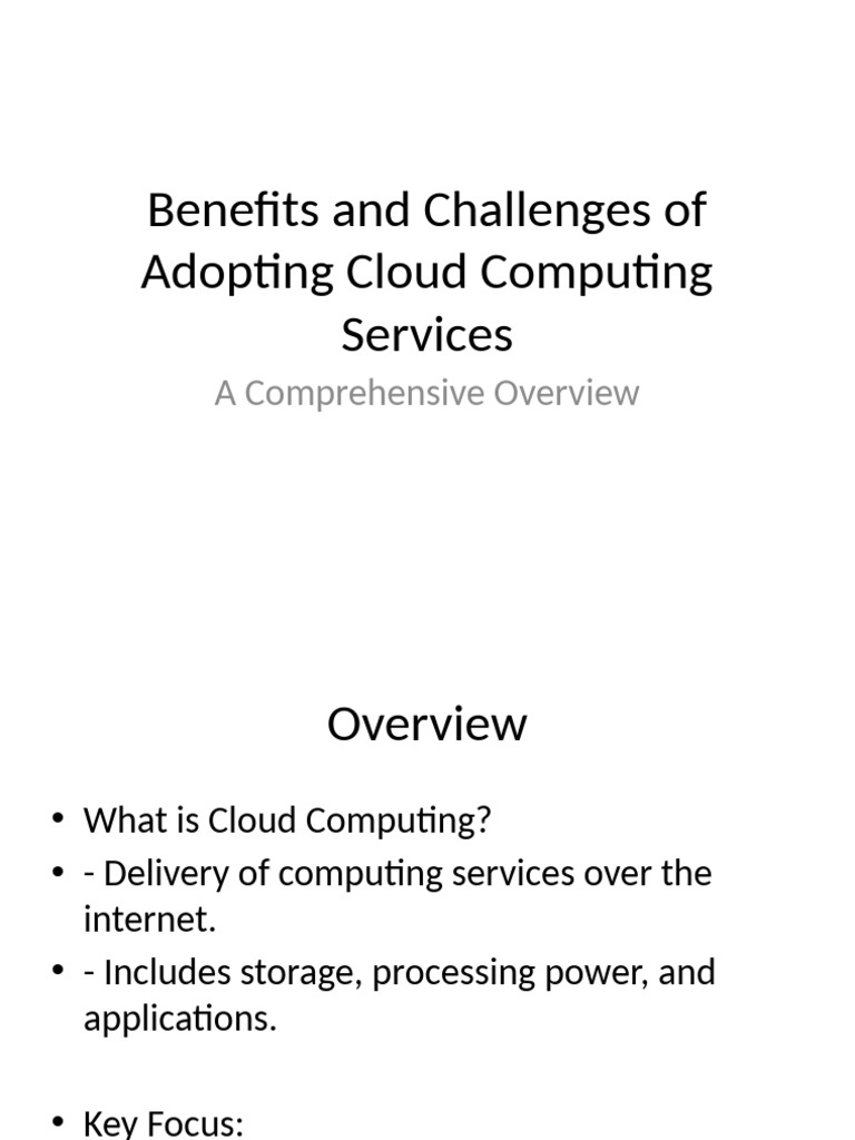 Benefits and Challenges of Cloud Computing | PDF