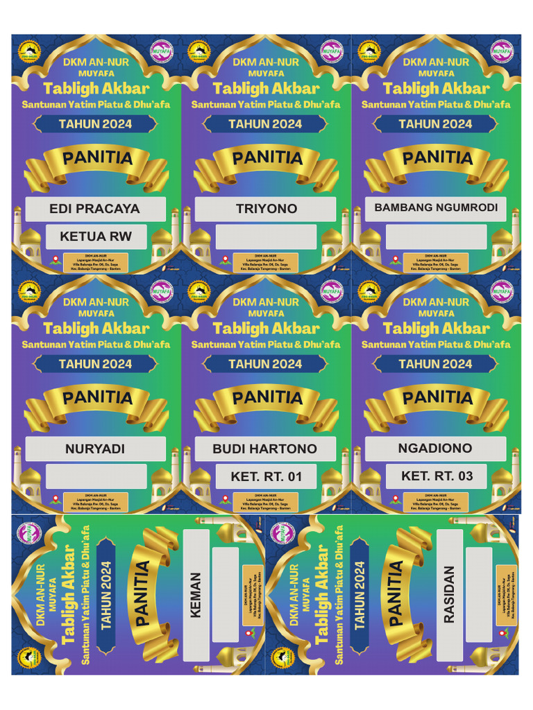 Daftar Nama Panitia_ID CARD | PDF