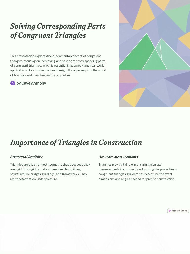 Solving Corresponding Parts of Congruent Triangles 1 | PDF | Triangle ...