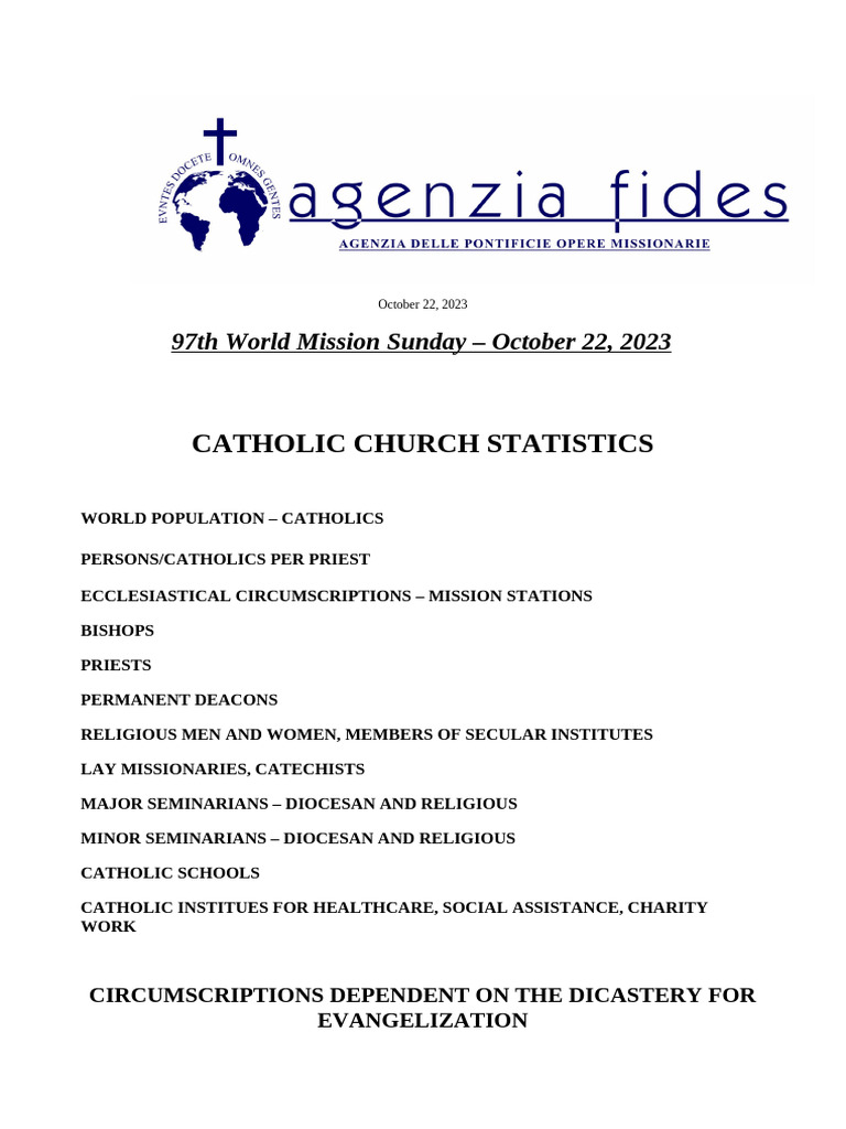 2023 Catholic Church Statistics Overview | PDF | Catholic Church | Europe