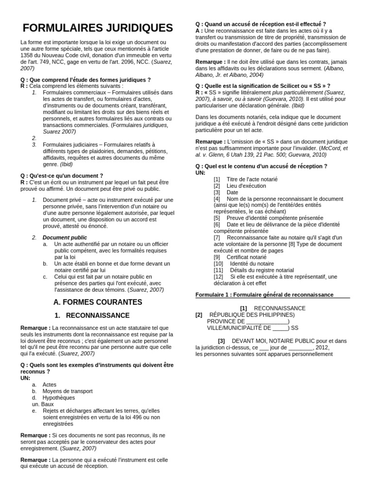 Relecteur de formulaires juridiques | PDF | Déclaration sous serment ...