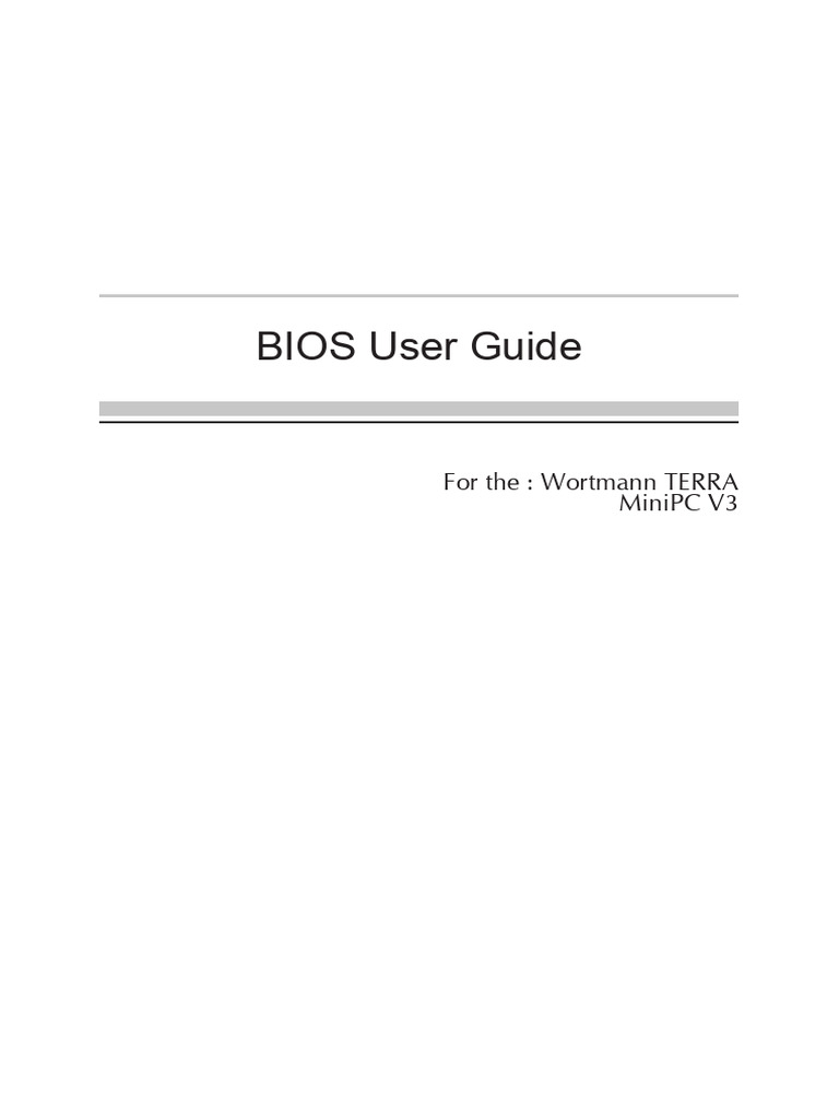 TERRA MiniPC V3 BIOS User Guide | PDF | Bios | Booting